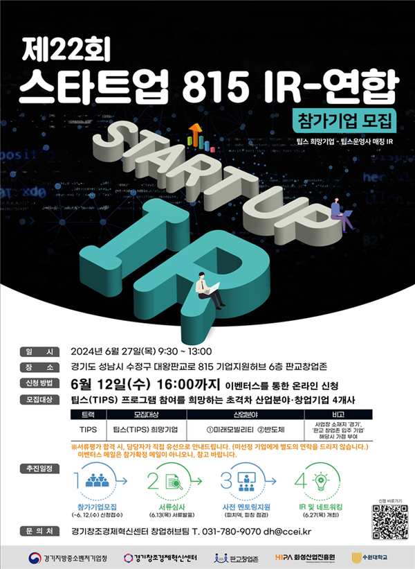 경기창조경제혁신센터, 제22회 스타트업 815 IR-연합 개최